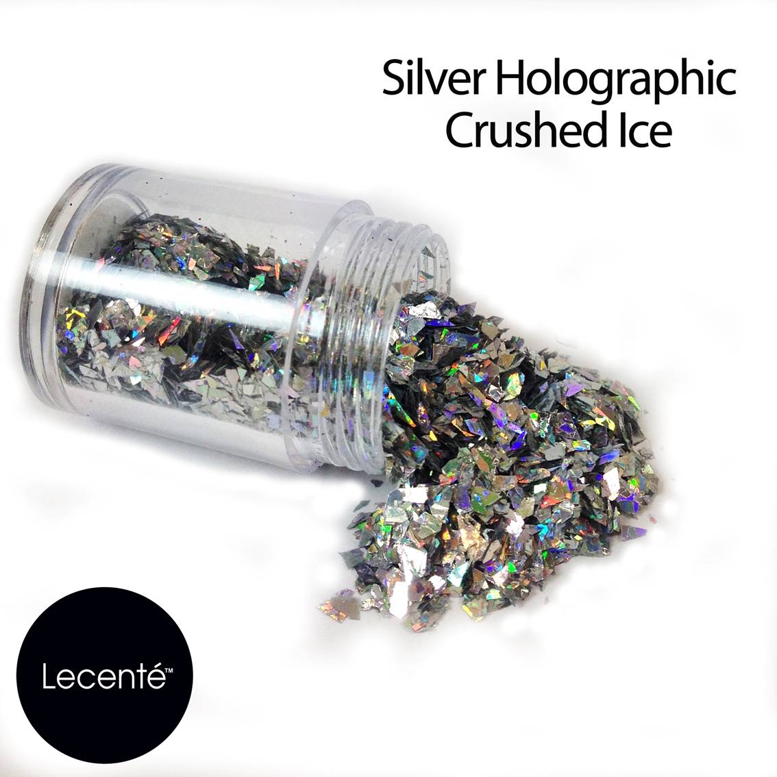 Lecenté Silver Holographic Ice Crushed Glitter